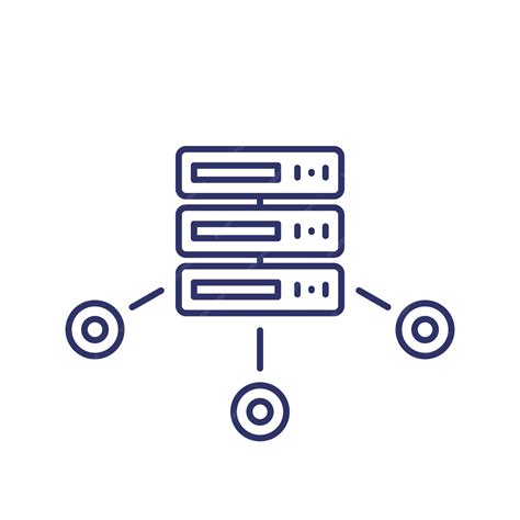 Premium Vector Mainframe Server Or Hosting Service Line Icon