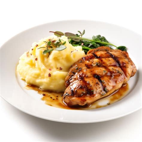 Premium Photo A Plate Of Food With A Grilled Chicken Breast And