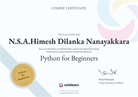 Sololearn Python Completed Himesh Nanayakkara