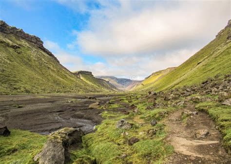 Panoramic View Inside The Great Fissure Of Volcanic Canyon Eldgja