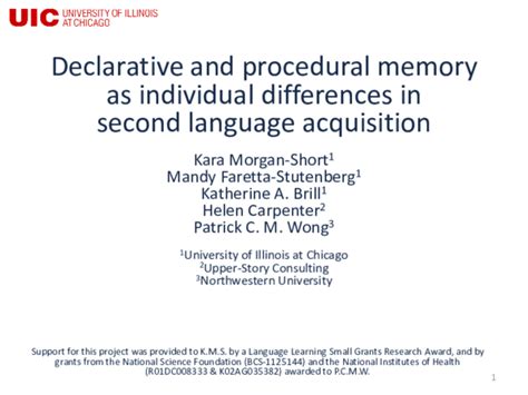 pdf declarative and procedural memory as individual differences in second language acquisition