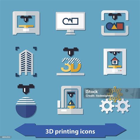 3 D 인쇄 아이콘 3차원 인쇄에 대한 스톡 벡터 아트 및 기타 이미지 3차원 인쇄 기어 기계 부분 휴대폰 앱 Istock