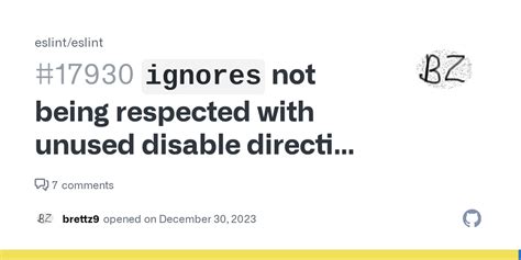 `ignores` Not Being Respected With Unused Disable Directive Reporting
