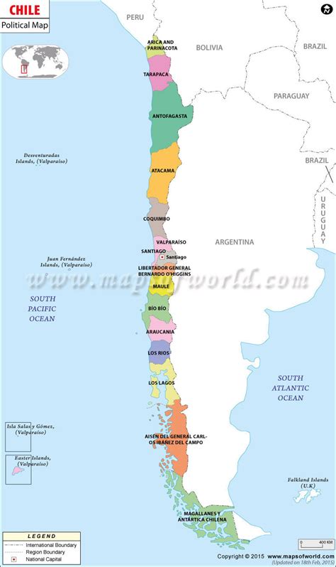 Political Map Of Chile Chile Regions Map