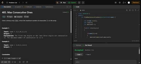 Day 2100 Of 100days Ofcode Max Consecutive Ones Sanskar Darekar