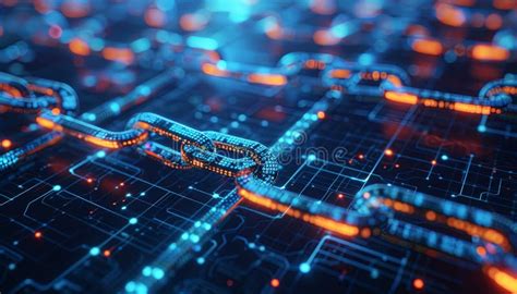 Block Chain And Cyber Security Concept Futuristic Technology Stock Illustration Illustration