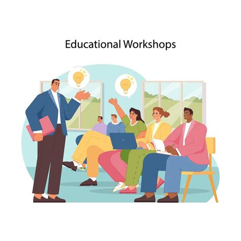 Interactive Learning Workshop Flat Vector Illustration 41176093 Vector Art At Vecteezy