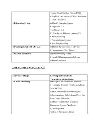 Curriculum Of Computer Science Docx