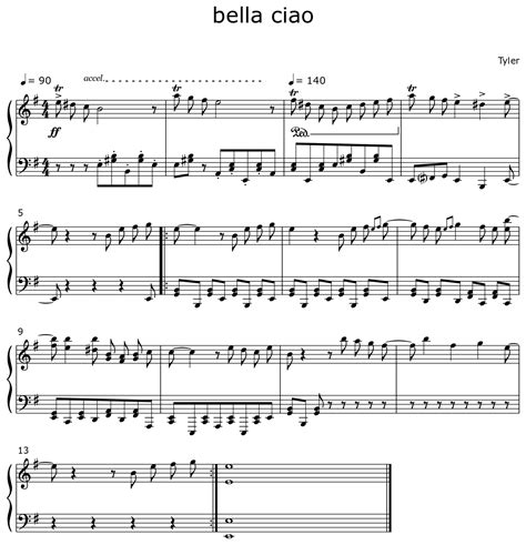 Bella Ciao Sheet Music For Piano