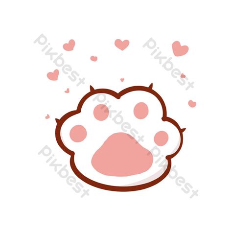 Cat Paws Clipart Vector Pink Cute Cat Paw Vector Paw 51 Off
