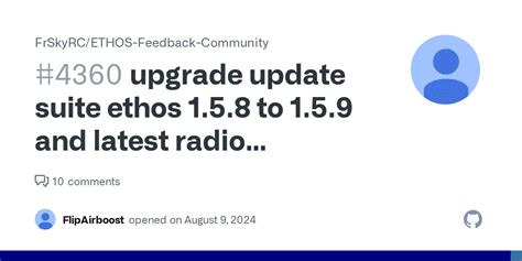Upgrade Update Suite Ethos 158 To 159 And Latest Radio Firmware Incomprehensible · Issue