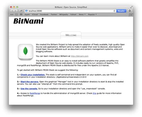 Bitnami Mean Stack Environment Foldernipod