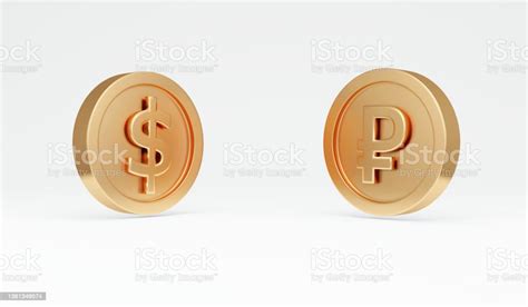 3d 정치적 갈등과 전쟁의 배경 개념에 동전대 미국 달러 기호에 러시아 루블 기호의 렌더링 3d 렌더 일러스트 만화 스타일 3차원 형태에 대한 스톡 사진 및 기타 이미지