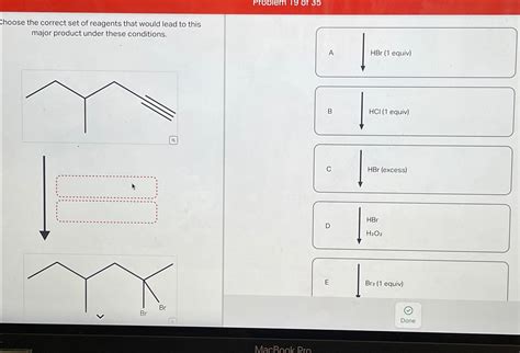 Solved Problem Of Choose The Correct Set Of Reagents Chegg Com