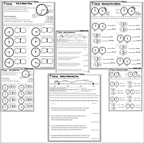 Telling Time Adding Subtracting Measuring Hours Minutes Word Problems