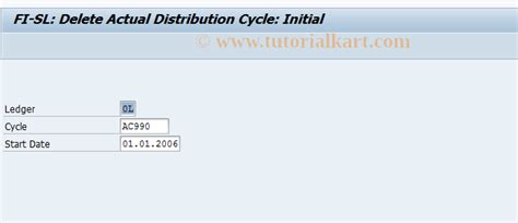 GA N SAP Tcode Delete FI SL Actual Distribution Transaction Code