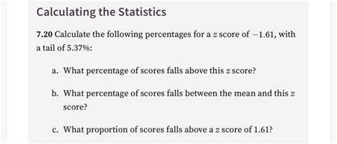 Solved Calculating The Statistics Calculate The Chegg Com