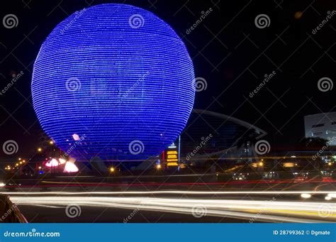 Sm Mall Of Asia Moa Globe And Blurry Night Traffic Lights Editorial Photography Image Of