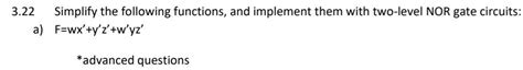 solved 3 22 simplify the following functions and implement