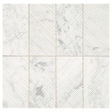 White Carrara Marble Brick Stone Look Wall Tile White Stone Tile