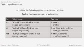 Boolean And Conditional Logic In Python Pptx