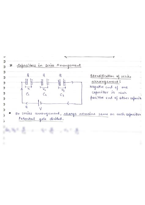 Solution Arrangement Of Capacitors In Series And Parallel Derivations