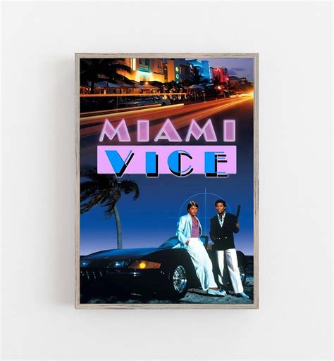 Miami Vice 1984 Cult 80s Tv Series Poster Canvas Matte Silk A1 A2 A3