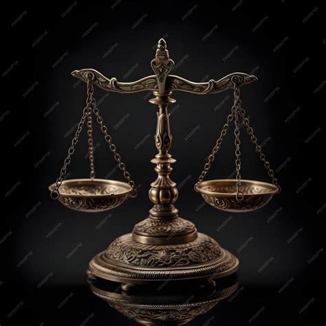 Premium Ai Image Libra Scales On Black Background