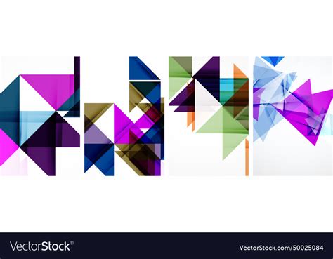 Set Of Abstract Random Triangle Composition Vector Image