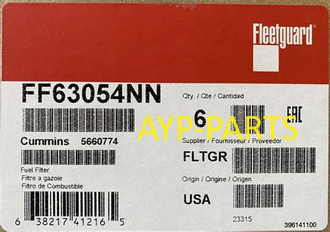 Fleetguard Ff63054nn Cross Reference Fuel Filters
