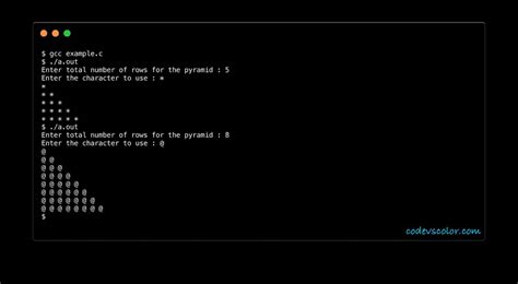 C Program To Print Half Right Angled Triangle Or Half Pyramid CodeVsColor