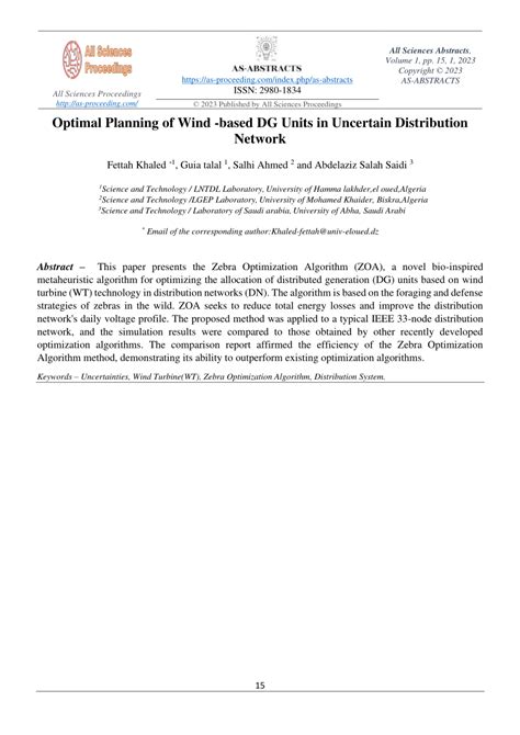 Pdf Optimal Planning Of Wind Based Dg Units In Uncertain Distribution Network