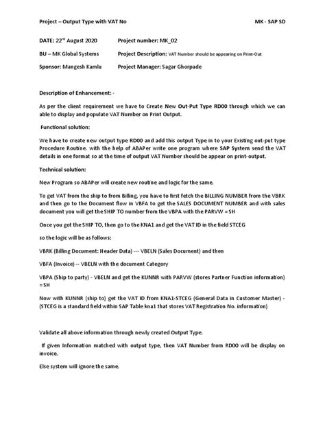 Output Type With Vat Number Download Free Pdf Invoice Computer