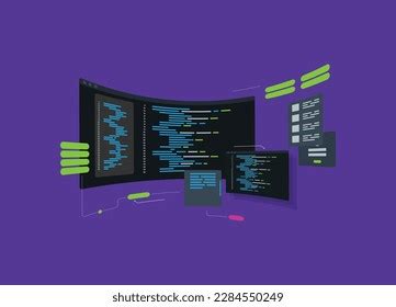 Software Development Programming Program Code On Stock Vector Royalty Free