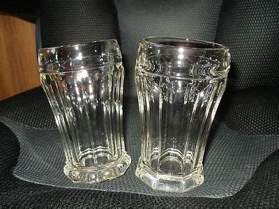 Pair Of Vintage Milkshake Glasses W Thompsons Malted Milk Shaker