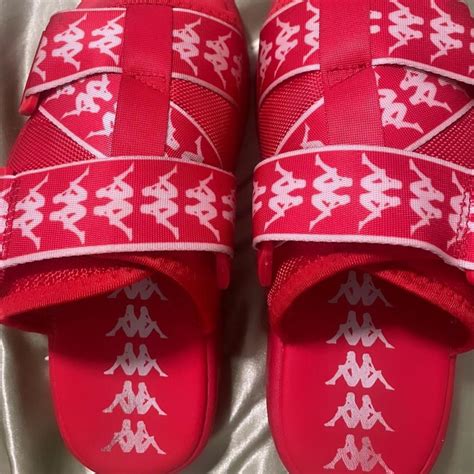 Red Kappa Slides Size Mens 5 Worn And No Box Included Depop