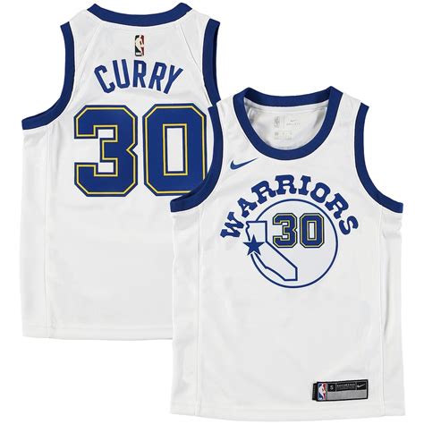 Nike Stephen Curry Golden State Warriors Youth White Hardwood Classics