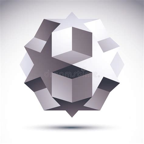 Abstract 3d Origami Polygonal Object Vector Geometric Design Element Clear Eps 8 Stock Vector
