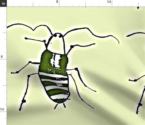 Green Cockroach Fabric Spoonflower