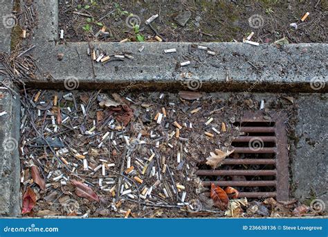 Gutter Drain Storm Sewage During Rain Rusty Steel Drain Cover