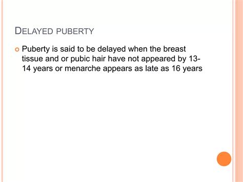 Precocious And Delayed Puberty Pptx
