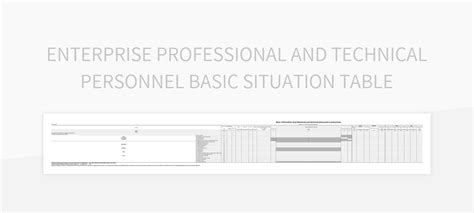 Free Enterprise Professional And Technical Personnel Basic Situation