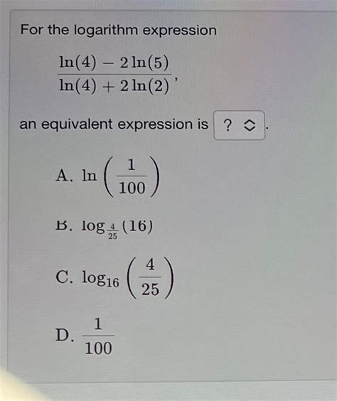 Solved For The Logarithm