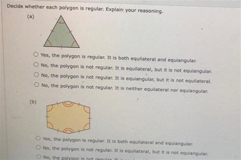 Answered Decide Whether Each Polygon Is Regular Explain Your Kunduz