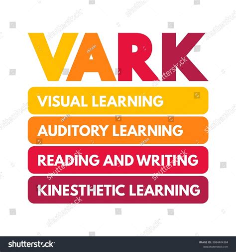 Vark Learning Styles Model Designed Help Stock Vector Royalty Free