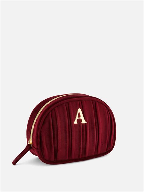 Mini Velvet Initial Makeup Bag Penneys