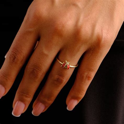 Ladybug Ring Etsy