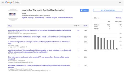Journal Of Pure And Applied Mathematics Open Access