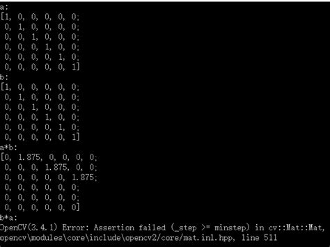 Opencv Error Assertion Failed Step ＞ Minstep In Cvmatmat