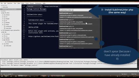 how to setup sublimelinter php in windows youtube